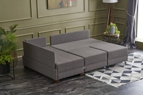 Designová rohová sedačka Ramesha 280 cm hnědá - levá