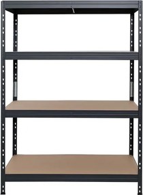 Kovový regál RIVET PRO 180x120x45 DTD dřevotříska 4 úrovně antracitová šedá