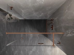 Mexen Lunar T, sklopný sprchový kout pravý 135 x 80 cm, 8mm čiré sklo, profil měděná matná, 834T-135-080-65-00-P