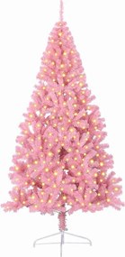 Umělý osvětlený vánoční stromeček Růžová 240 cm PVC 3397098