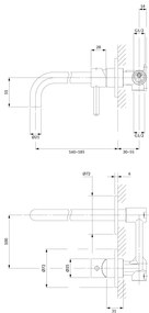 Omnires Y Y1215HNI Podomítková baterie, nikl - Omnires