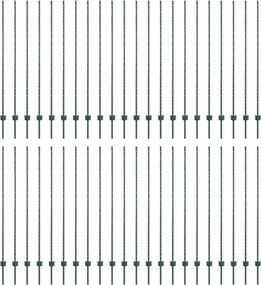 Zabudovaný plotový sloupek 44 ks Zelená 200 cm 3335927