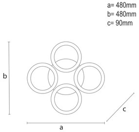 LED Stmívatelný přisazený lustr LED/55W/230V 3000-6500K + DO