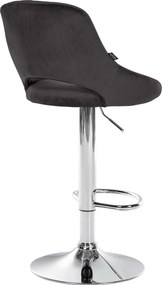 Barová židle Milet samet chromovaná konstrukce – černá