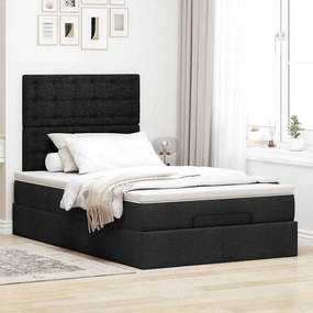 Osmanský rám postele s matrací černá 120x190 cm textil 3314157