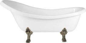 Polysan RETRO vana volně stojící 174,5 x 82 x 80,5 cm nohy bronz litý mramor bílá 43388