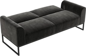 Černá sametová polohovací/rozkládací pohovka 217 cm Adley - II. jakost – CosmoLiving by Cosmopolitan