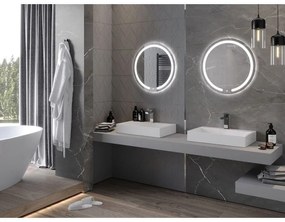 Mexen Rose, LED koupelnové zrcadlo s podsvícením 60x60 cm, 6000K, ochrana proti zamlžování, 9810-060-060-611-00