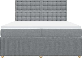 Box spring postel s matrací světle šedá 200 x 200 cm textil 3292177