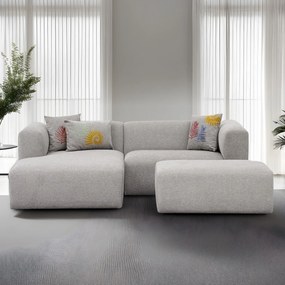 Hanah Home Rohová pohovka LINDEN MINI levá světle šedá