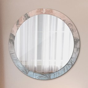 Kulaté dekorativní zrcadlo Tropické květiny fi 90 cm