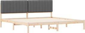 Rám postele s čalouněným čelem Tmavě šedá 200 x 200 cm 3405573