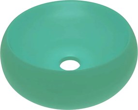 Luxusní umyvadlo kulaté matné světle zelené 40x15 cm keramické 147002