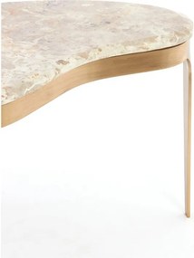 Konferenční stolek s mramorovou deskou v bronzové barvě/taupe 39x65 cm Giulio – Light &amp; Living
