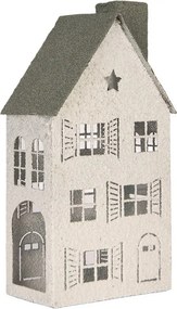 Kovový svícen domek s pískovým povrchem Raw Sand - 16*9*32 cm