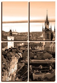 Obraz na plátně - Panoramatický pohled na starú Prahu - obdélník 7256FE (90x60 cm)