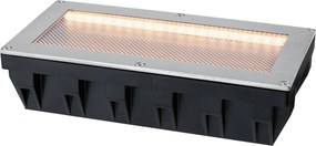 P 95745 Solární LED zemní svítidlo Sorea soumrakový senzor IP67 hranaté 200x100mm 2200K 0,3W 3,7V kov kartáčovaný ABS/polykarbonát/ocel - PAULMANN