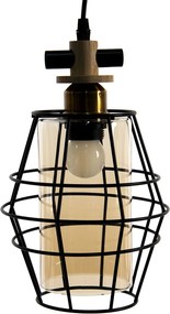 Závěsná černí industriální lampa - 22*18 cm E27/max 1*40W