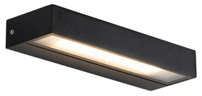 Moderní nástěnné svítidlo černé 22cm vč. LED IP65 - Hannah
