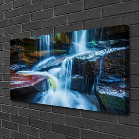 Obraz na plátně Skály Vodopád Řeka Příroda 125x50 cm