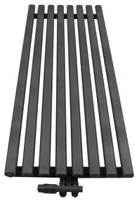 Regnis Lazur LA, topné těleso 540x1000mm se středovým připojením 50mm, 766W, černá matná, LAZURLA/1000/540/D5/BLACK