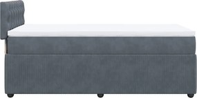 Box spring postel s matrací tmavě šedá 100x200 cm samet 3289969