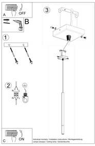 Závěsné svítidlo Mozaica, 1x černé kovové stínítko, ch