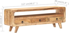 TV stolek 117 x 30 x 41 cm masivní hrubé mangovníkové dřevo 321042