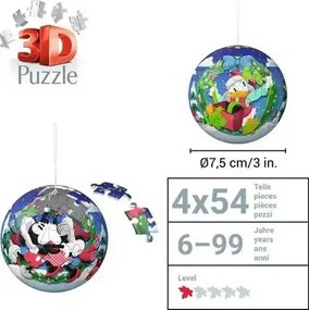RAVENSBURGER Puzzle ozdoby Disney Vánoce / Sada 4x54 dílků / od 6 let