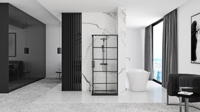 Rea Concept, sprchový kout 90x90x190 cm, černý profil + černá sprchová vanička Savoy, KPL-K1002