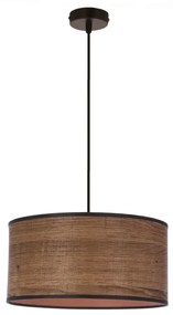 Hnědé závěsné svítidlo s ratanovým stínidlem ø 30 cm Legno – Candellux Lighting