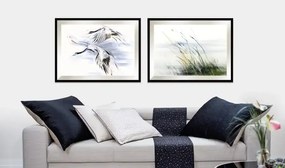 Exkluzivní obraz jeřábů do obývacího pokoje ve stylu Hampton - Jeřábi, Vodní série | Anna Borkowska