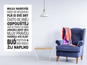 Žij naplno motivační samolepka na zeď výška 45 cm