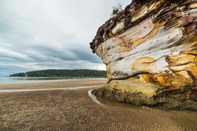 DIMEX | Samolepicí vliesová fototapeta na zeď Pískovcové útesy MA-5-1786 | 375 x 250 cm | modrá, bílá, krémová, hnědá