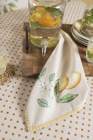 Bavlněný košík na pečivo s motivem citrónů Lemons & Leafs - 35*35*8 cm