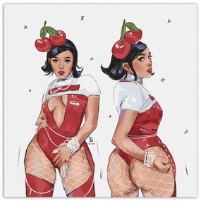 Gario Obraz na plátně Lady cherry - Vivian Lihonde Rozměry: 30 x 30 cm