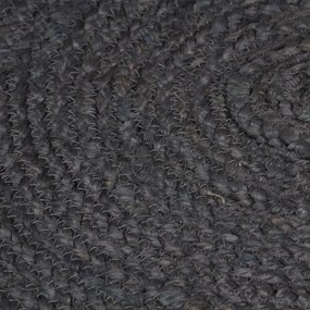 Ručně vyrobený koberec z juty kulatý 90 cm tmavě šedý 133665