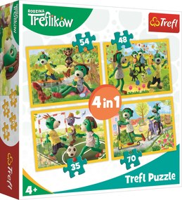 Puzzle puzzle treflíci: společné chvíle 4v1 (35,48,54,70 dílků)