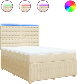 Box spring postel s matrací krémová 140x190 cm textil 3294370
