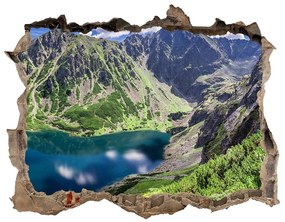 Wallmuralia Díra 3D ve zdi na stěnu Černé jezero Tatry 95x64 cm