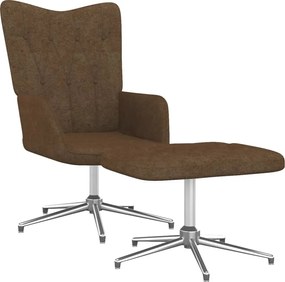 vidaXL Relaxační křeslo se stoličkou textil [327609] Barva: Hnědá