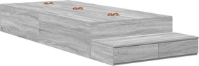 Rám postele s úložným prostorem se zásuvkou Šedá Sonoma 90 cm 3335610