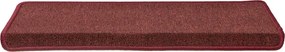 Schodové rohože 15 ks 65 x 21 x 4 cm bordó obdélníkový okraj 326199