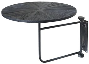 Černý antik dřevěný kulatý nástěnný stůl Tin Wall Table - 35*45 cm