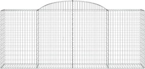 Klenuté gabionové koše 5 ks 300x50x120/140cm pozinkované železo 3146722