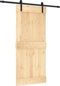 vidaXL Posuvné dveře s kováním 90 x 210 cm masivní borové dřevo [3202974]