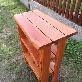 KULHÁNEK Rustikální odkládací stolek do pergoly Odstín nátěru: lazura - ořech