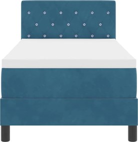 Postel s boxspringem s matrací Tmavě modrá 80 x 200 cm samet 3339072