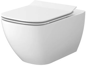 Cersanit Virgo - závěsná wc mísa CleanOn s pomalu padajícím sedátkem, bílá, S701-427