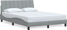 Rám postele bez matrace Hanko světle šedý 140 x 190 cm textil 3310384